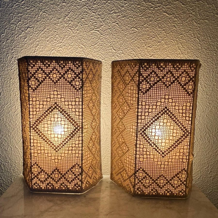 Två vägglampor - näversöm - .. | Köp från SlottTillKoja på Tradera ...