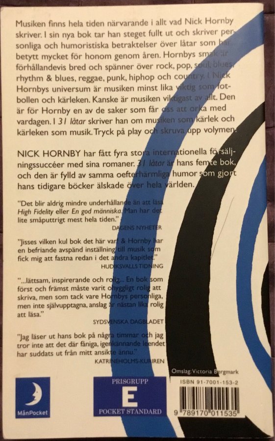 31 Låtar Nick Hornby Musik Humoristiska Betrakt.. | Köp på Tradera ...