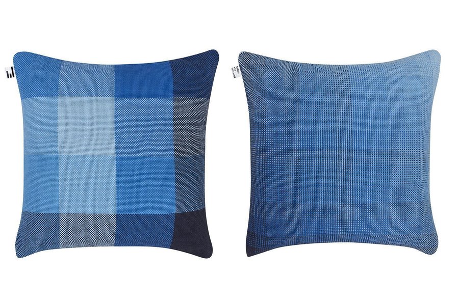 Ny handvävd stor kudde - GRADIENT & SQUARES BLU.. | Köp på Tradera (704436641)