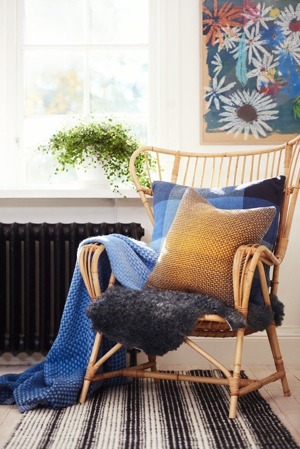 Ny handvävd stor kudde - GRADIENT & SQUARES BLU.. | Köp på Tradera (704436641)