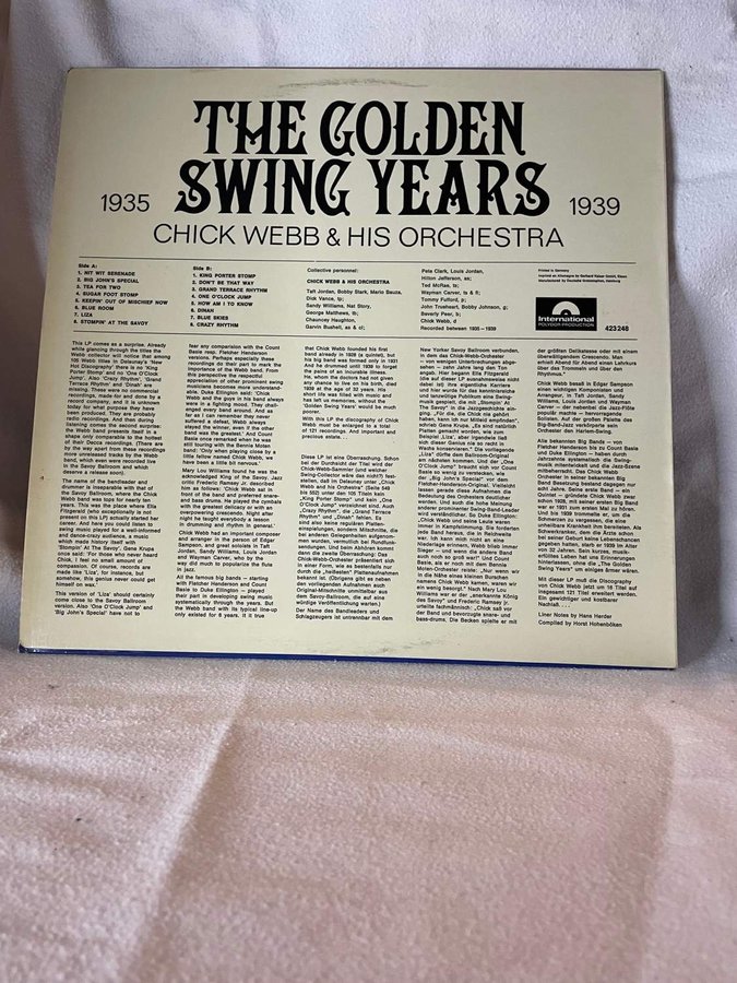 Chick Webb And His Orchestra – The Golden Swing.. | Köp på Tradera ...