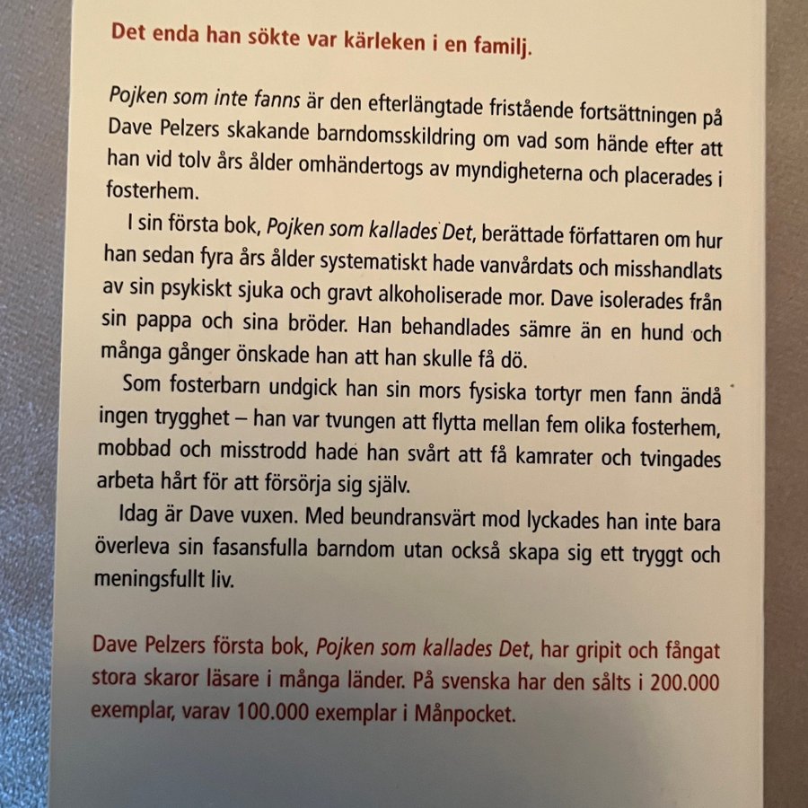 Dave Pelzer Böcker - Pojken som kallades Det, P.. | Köp på Tradera ...