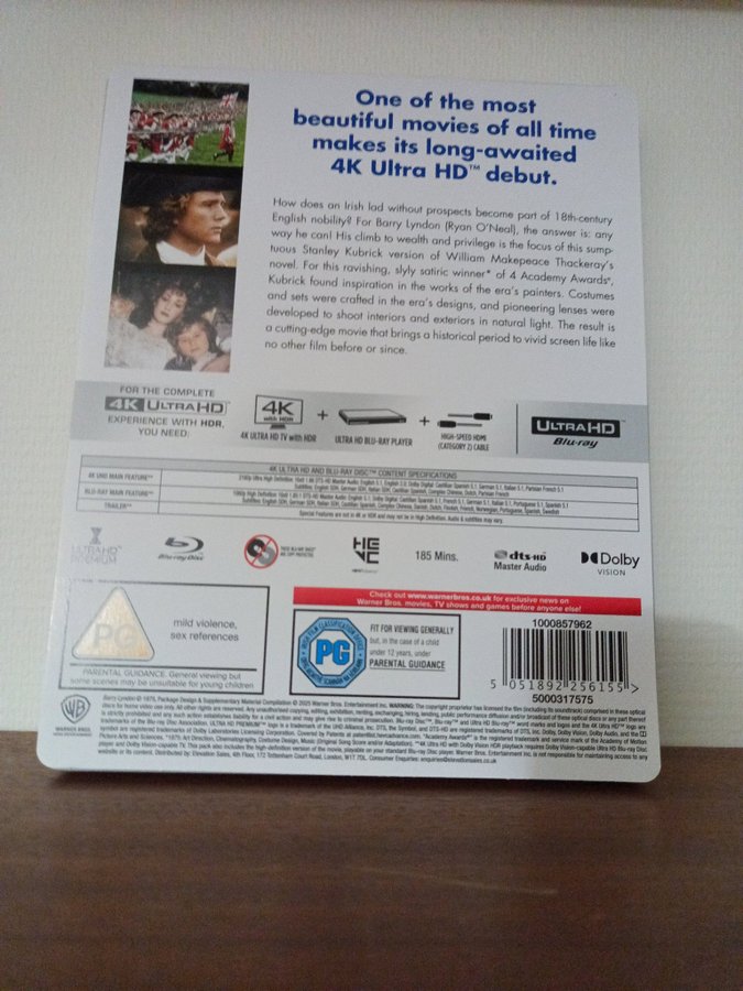 Barry Lyndon steelbook (4K Ultra HD + Blu-ray) .. | Köp på Tradera ...