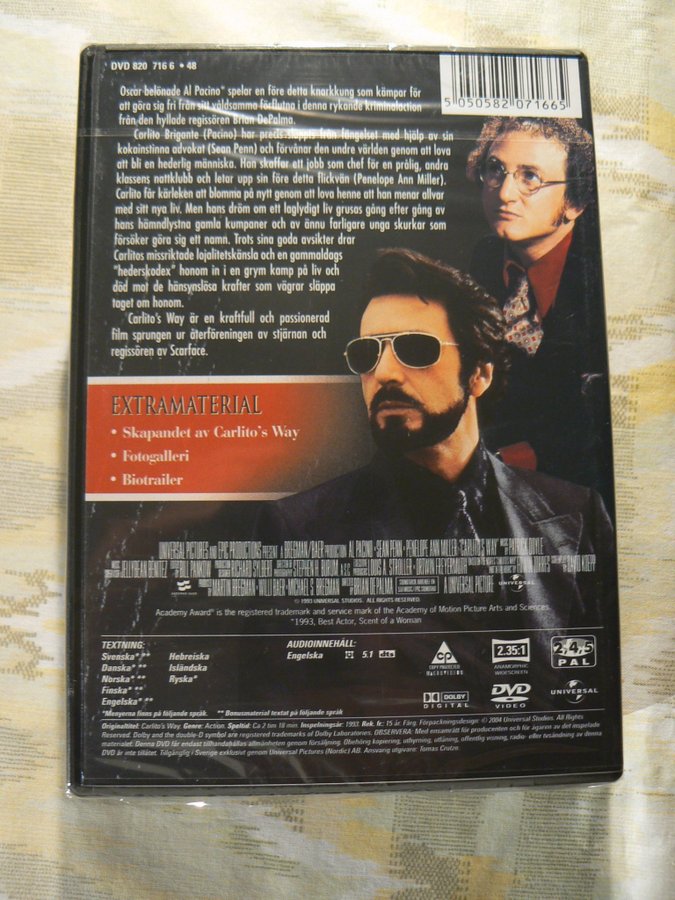 Carlito's Way - DVD Ny inplastad | Köp på Tradera (713539293)