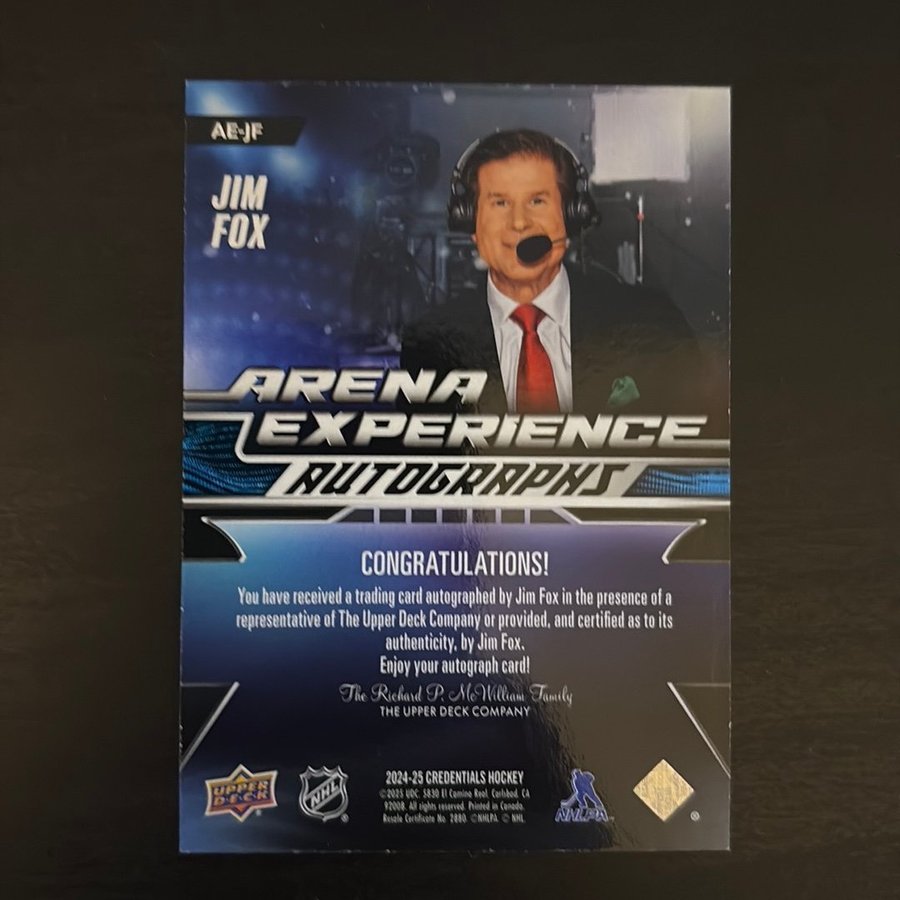 Jim Fox Auto Arena Experience 2024-25 Credentia.. | Köp på Tradera ...