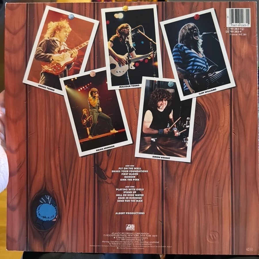 AC/DC - Fly on the wall, LP, NM/NM, Atlantic, -85 | Köp på Tradera ...