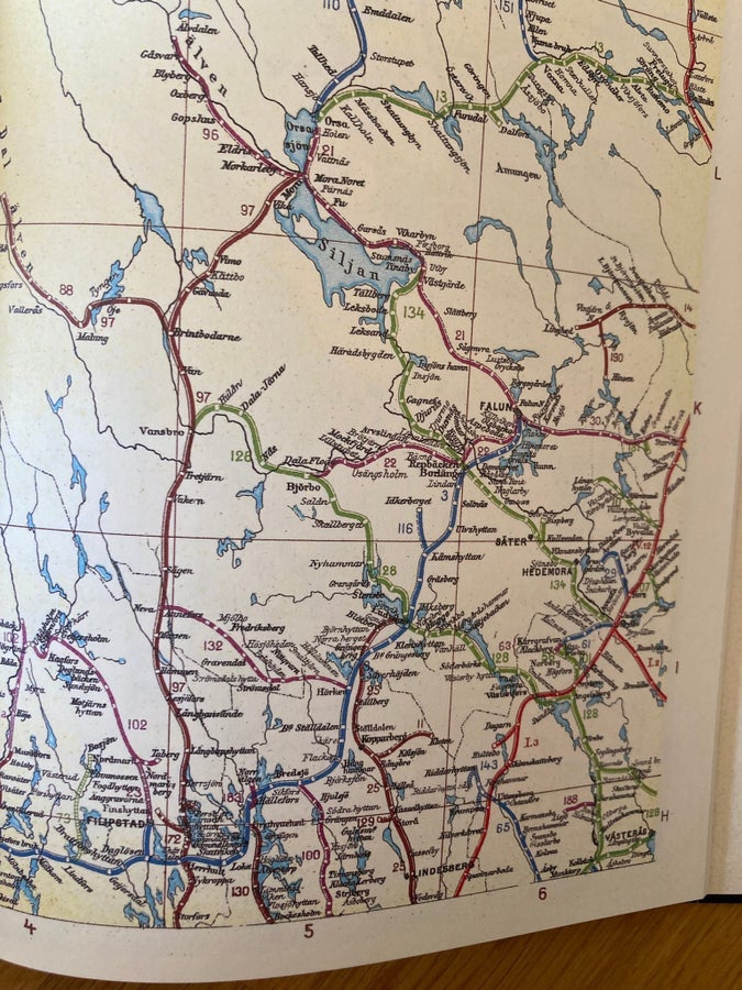 Karta över Sveriges Järnvägar och Stationer 1914 | Köp på Tradera ...