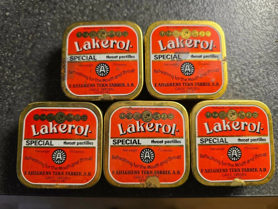 5 st retro Läkerol plåtburkar – Special throat .. | Köp på Tradera ...