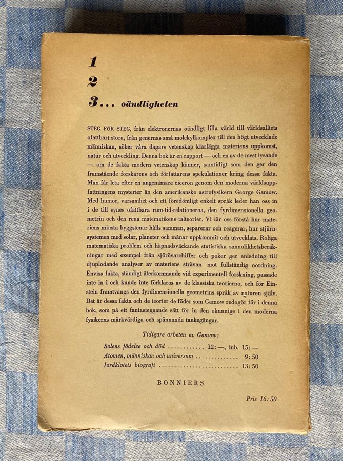 George Gamow, ett två tre... oändligheten (1949) | Köp på Tradera ...