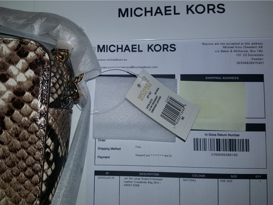Ordpris2100 NY! Äkta Michael Kors läder guld MK.. | Köp på Tradera ...