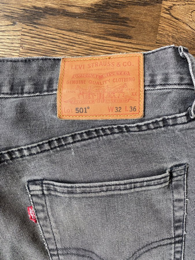 Levi's 501 Jeans Dark Grey High Waisted, Depop