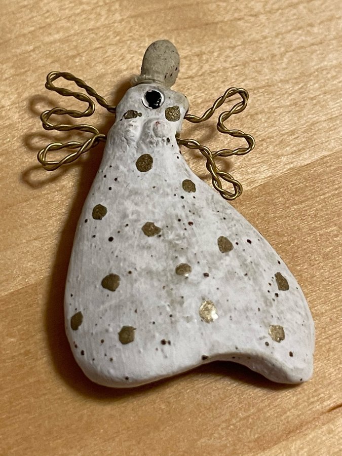 Brosch ängelbrosch ängel keramik lera hantverk .. | Köp på Tradera ...