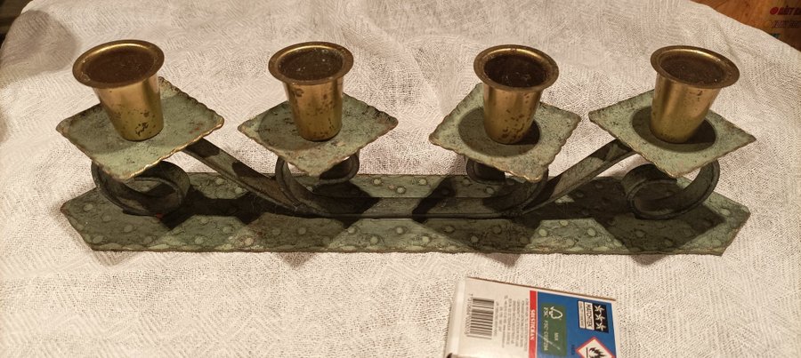 Retro Ljusstake för fyra ljus, adventsljusstake | Köp på Tradera ...