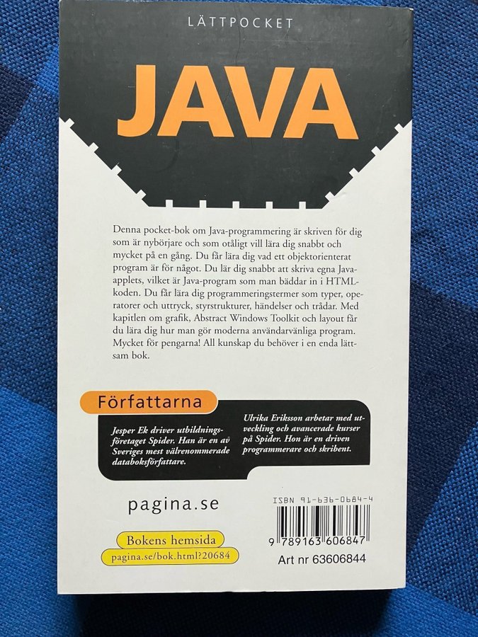 Java Lättpocket av Jesper Ek och Ulrika Eriksson | Köp på Tradera ...