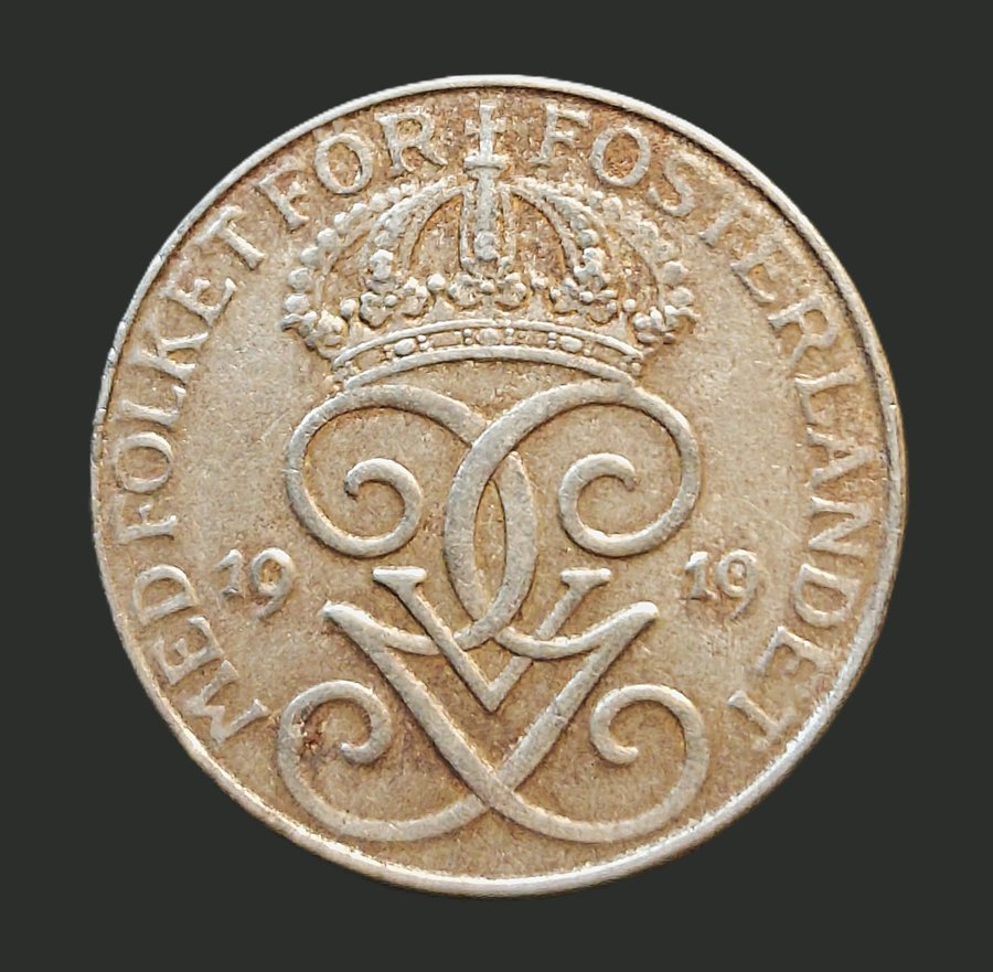 5 Öre - Gustaf V - Sverige - Sweden - 1919 - Järn | Köp på Tradera ...