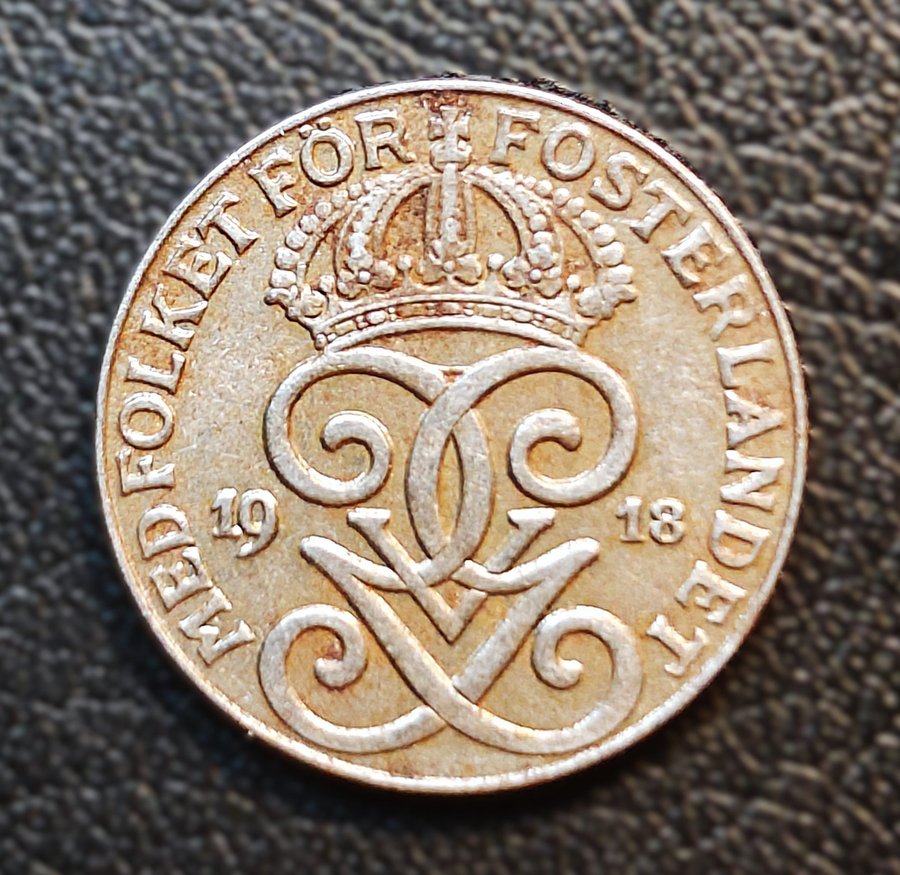 2 Öre - Gustaf V - Sverige - Sweden - 1918 - Järn | Köp på Tradera ...