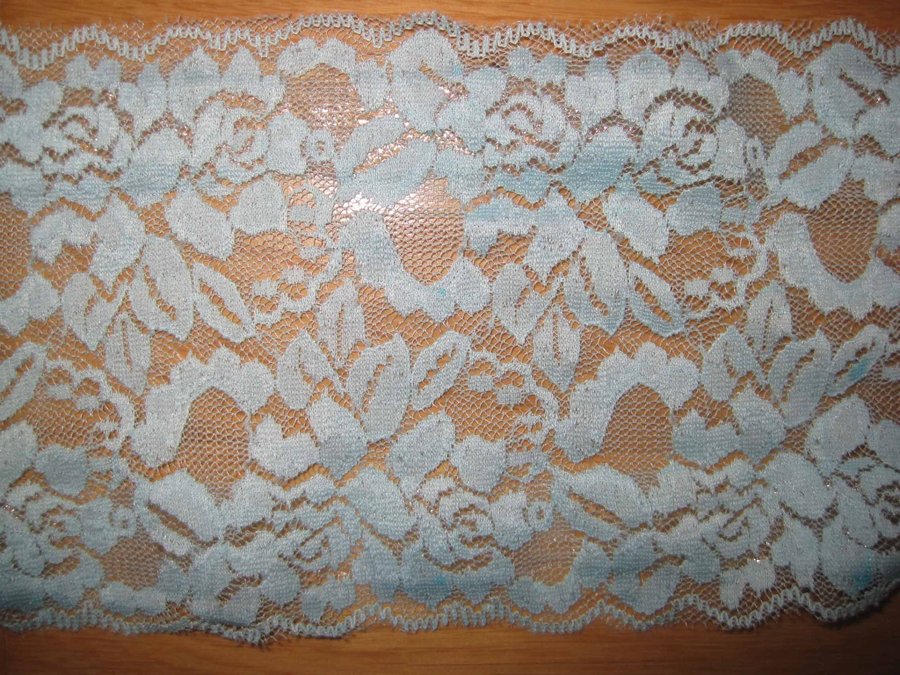 SPETS ljusblå blå 10 cm bred, 5 m lång, med sil.. | Köp på Tradera ...