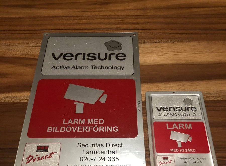 Verisure skyltar 2 st | Köp på Tradera (582122563)