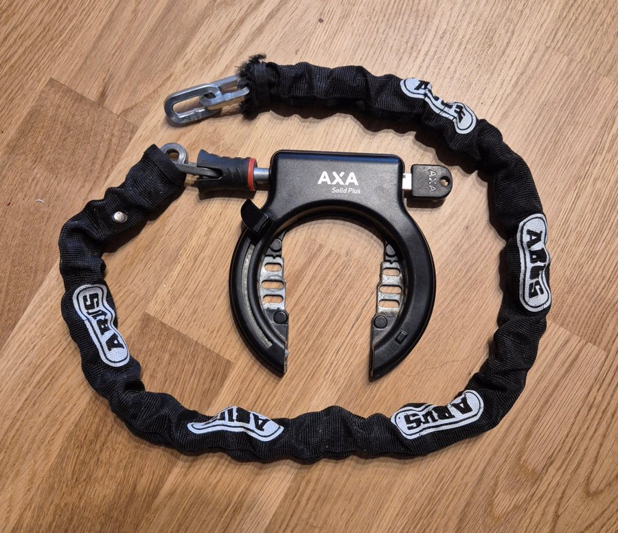 AXA Solid Plus U-lås (1 nyckel) med Abus kedja... | Köp på Tradera ...