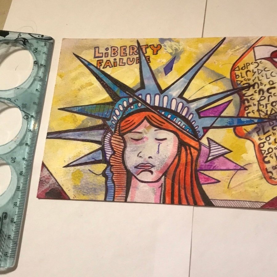 konst Gråtande frihetsgudinna grönland flagga D.. | Köp på Tradera ...