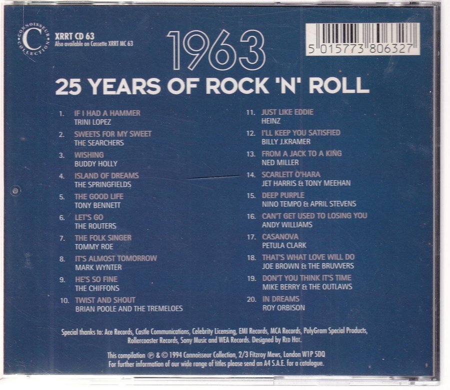 Various - 25 Years Of Rock 'N' Roll 1963 [CD] | Köp på Tradera (598493996)