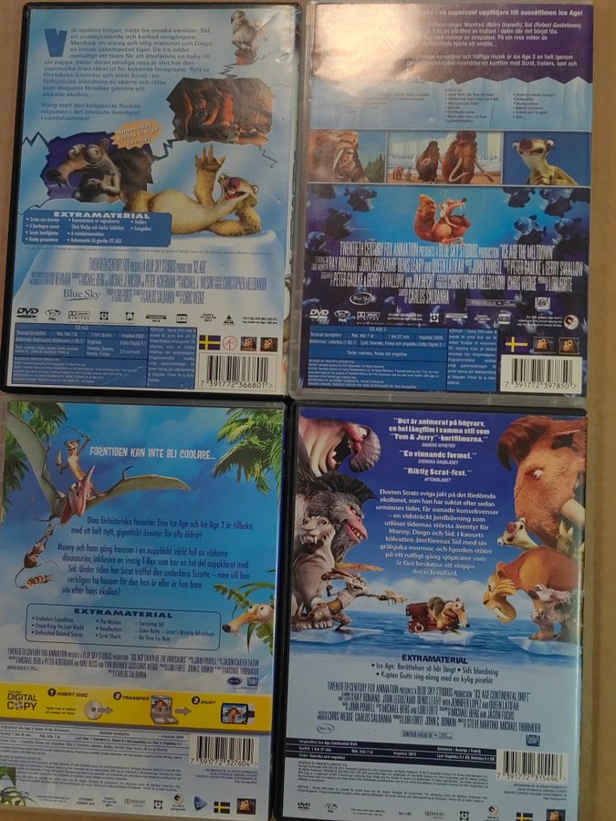 Ice Age 1-4 DVD-filmer svensk utgåva | Köp på Tradera (710548488)