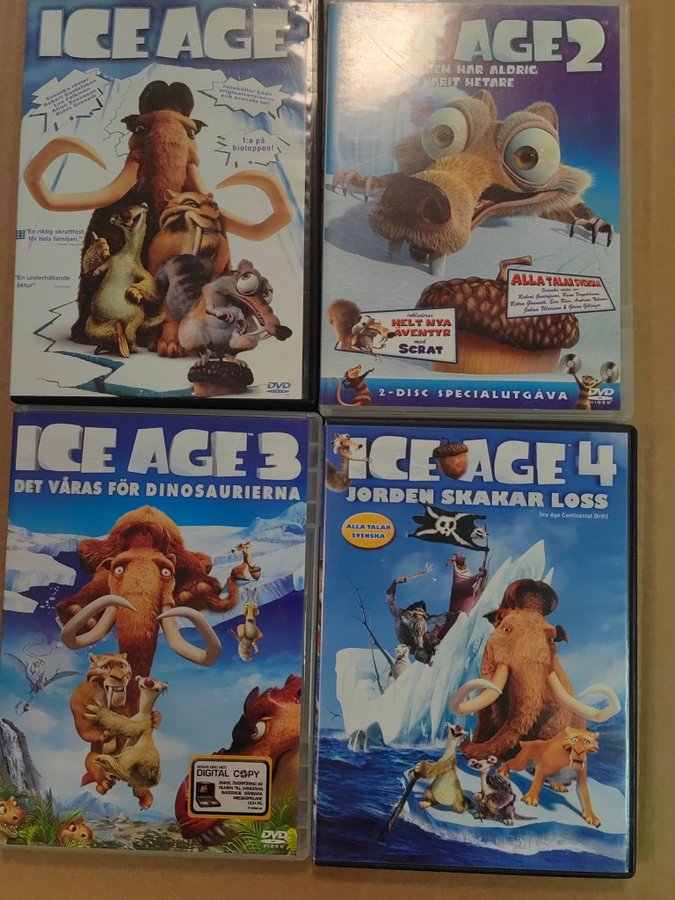Ice Age 1-4 DVD-filmer svensk utgåva | Köp på Tradera (710548488)