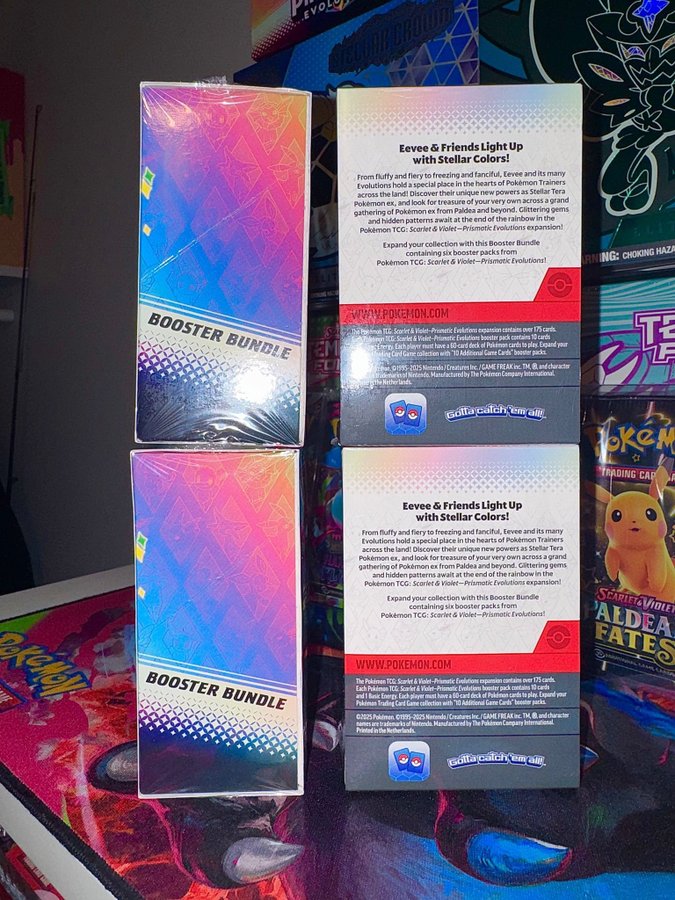 Pokémon Prismatic Evolutions Booster Bundle x4 | Köp på Tradera (712660729)