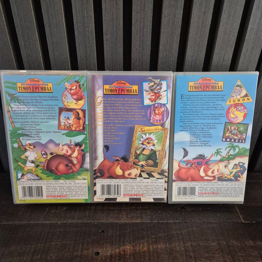 Timon & Pumbaa VHS-filmer - 3-pack | Köp på Tradera (716732588)