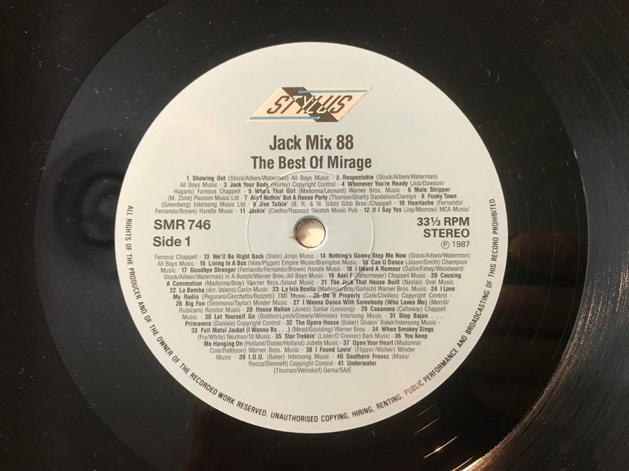 JACK MIX 88 - THE BEST OF MIRAGE. SMR-746. MINT.. | Köp på Tradera ...