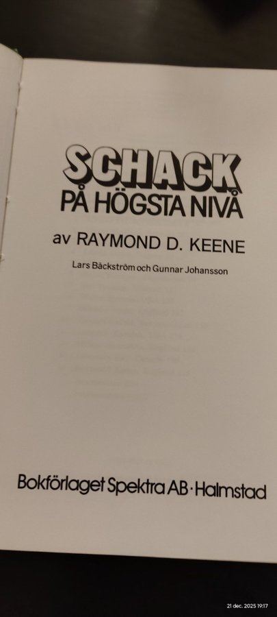 Schack på högsta nivå av Raymond D. Keene | Köp på Tradera (711991498)