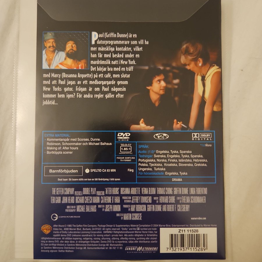 Se produkter som liknar After Hours - DVD - Scorsese på Tradera (702020232)