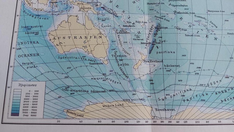 Äldre Karta Stilla Havet Nostalgi .. | Köp från BBjörn2 på Tradera ...