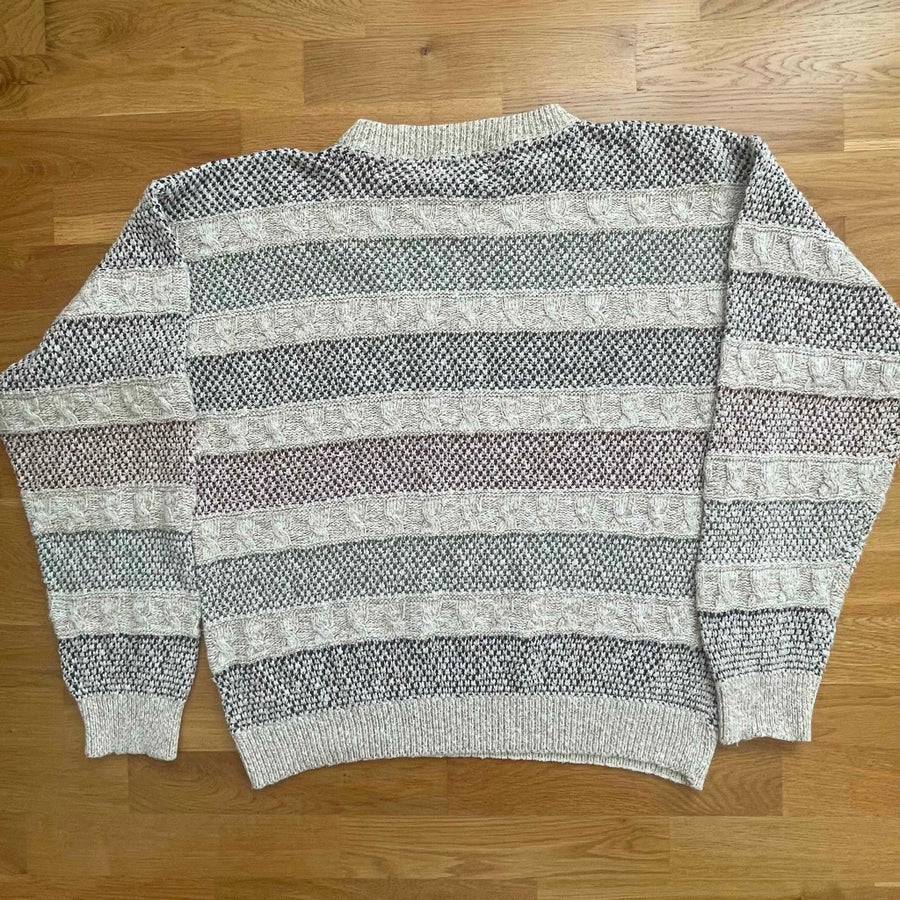 Vintage 1990s Multicolor Striped Cable Knit Swe.. | Köp på Tradera ...