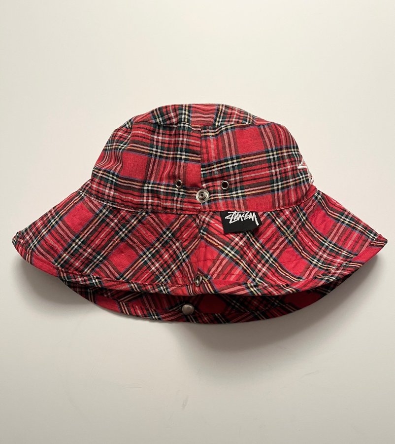 90’s Stussy Tartan Check Bucket Hat. Strl LARGE | Köp på Tradera ...