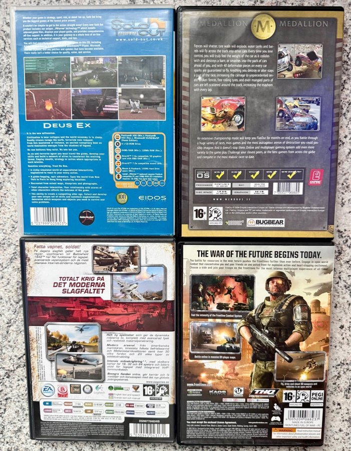 PC Spel - Deus Ex, Flat out, Battlefield 2, Fro.. | Köp på Tradera ...
