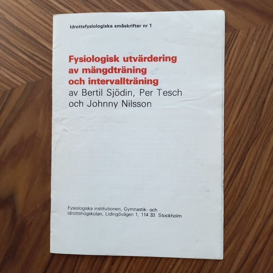 Fysiologisk utvärdering av mängdträning och int.. | Köp på Tradera ...