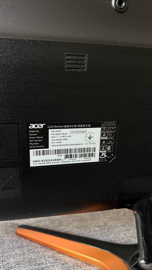Acer GN246HL 24” 144hz 1ms gamingmonitor NYPRIS.. | Köp på Tradera ...