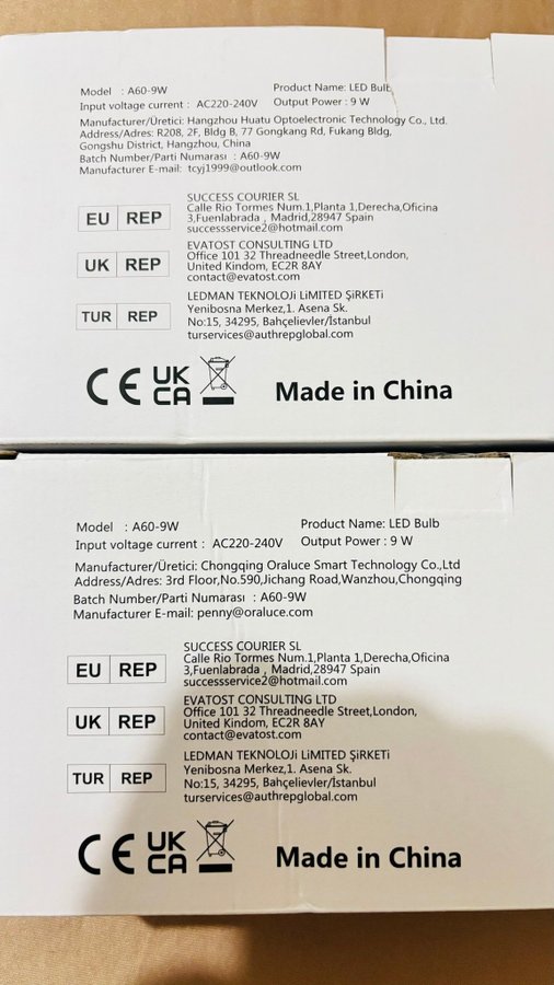 RGB Dimmable Smart LED Bulb E27 9W - Pack of 4 | Köp på Tradera (712777442)