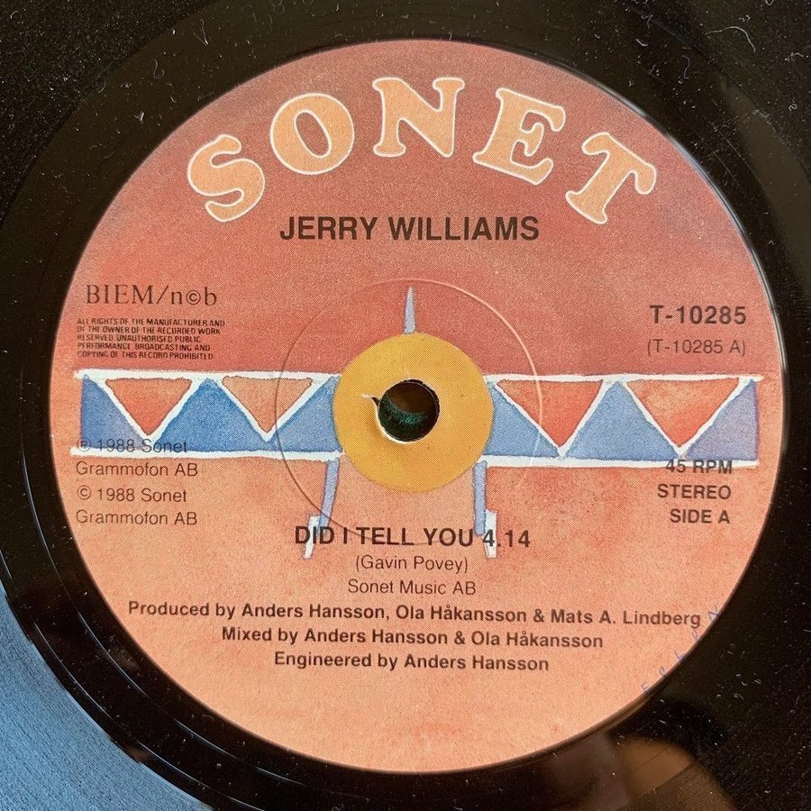 Jerry Williams - Did I Tell You - Singel | Köp på Tradera (733036902)