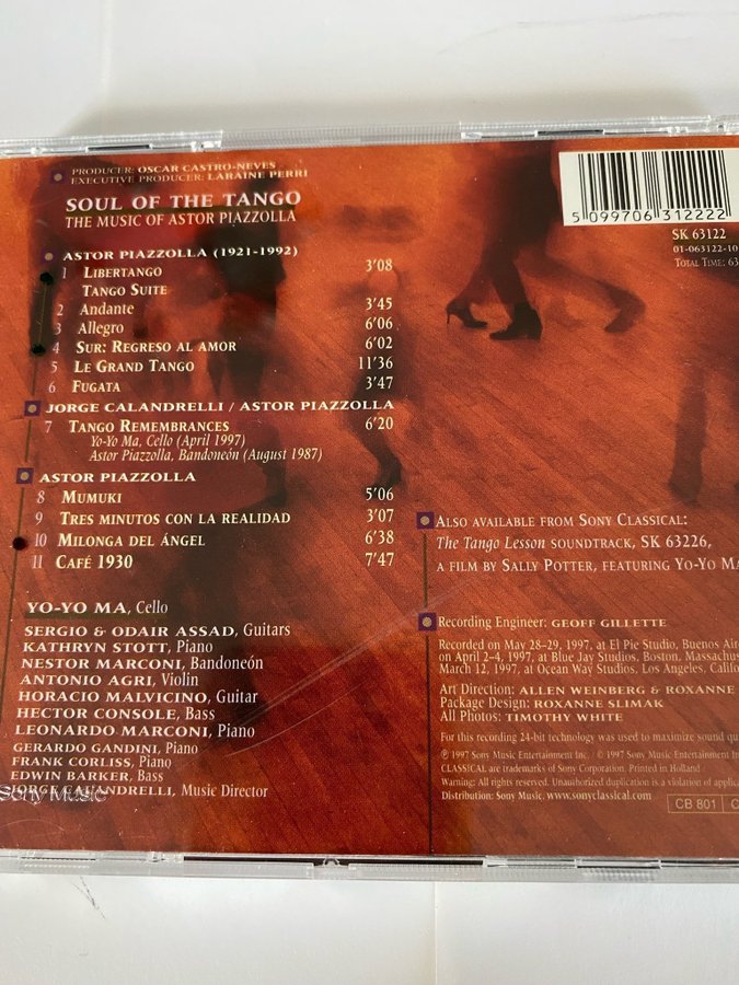 Yo-Yo Ma Soul of the Tango music of Astor Piazz.. | Köp på Tradera ...