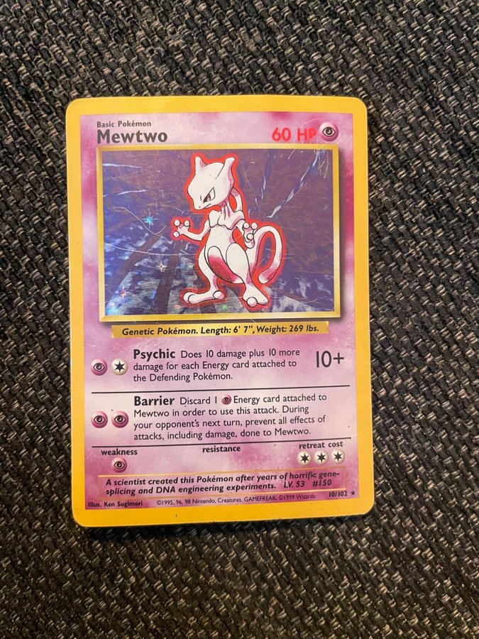 Se produkter som liknar Pokémon Mewtwo Base Set Holo .. på Tradera ...