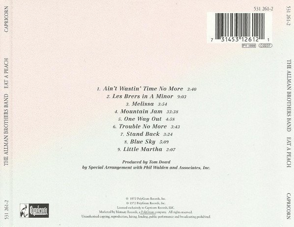 THE ALLMAN BROTHERS BAND - Eat A Peach (1972) C.. | Köp på Tradera ...