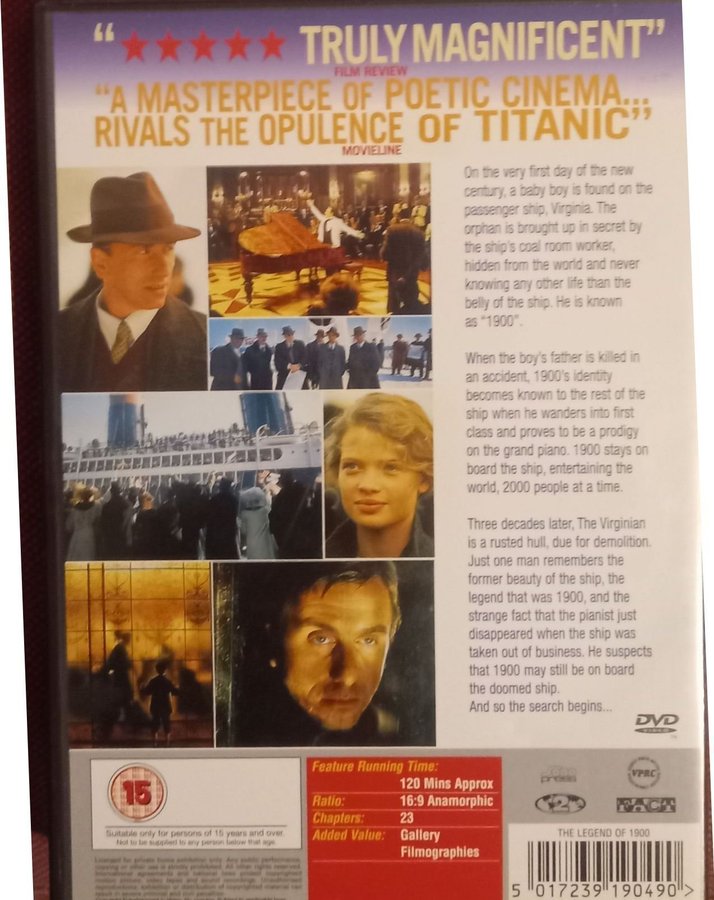 The Legend of 1900 (1998) DVD Tim Roth Rare, OOP | Köp på Tradera (714029044)