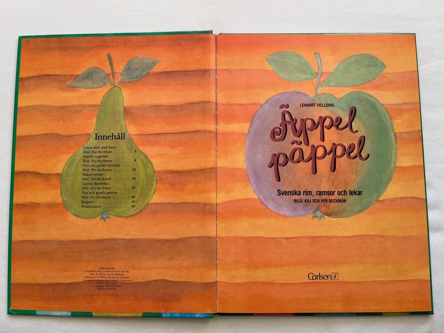 Äppel päppel Svenska rim, ramsor och lekar Lenn.. | Köp på Tradera ...