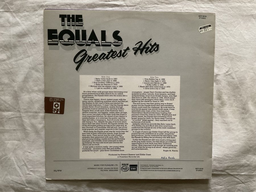 The Equals - Greatest Hits - Vinyl LP | Köp på Tradera (712565220)