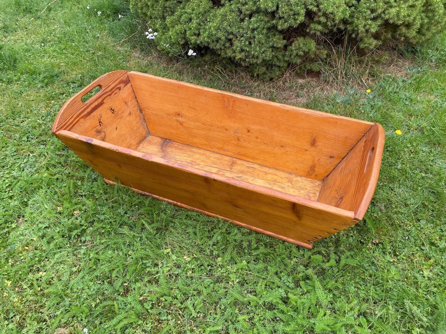 Antik,stort Trä tråg/ låda med handtag, 1 m lång | Köp på Tradera ...