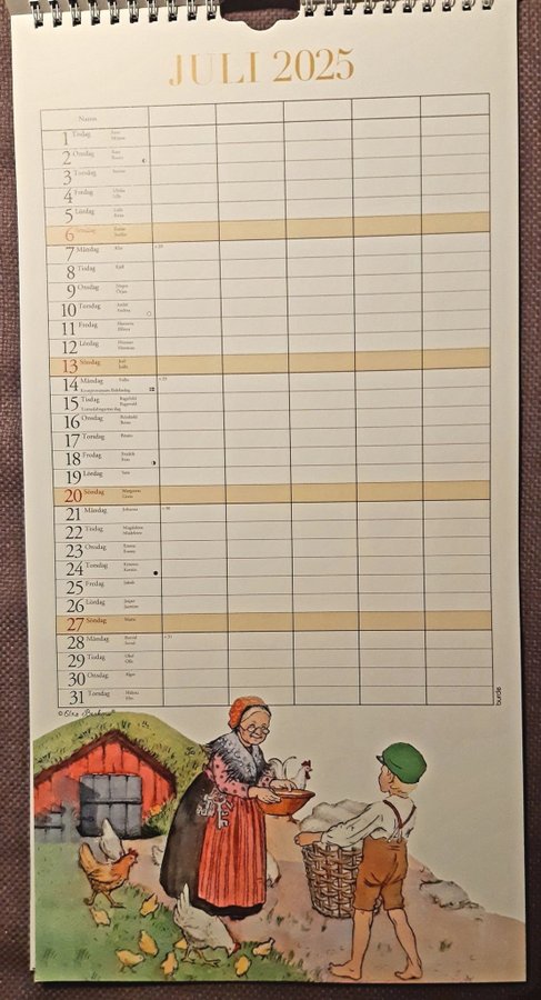 Elsa Beskow Familjekalender 2025 | Köp på Tradera (733493643)