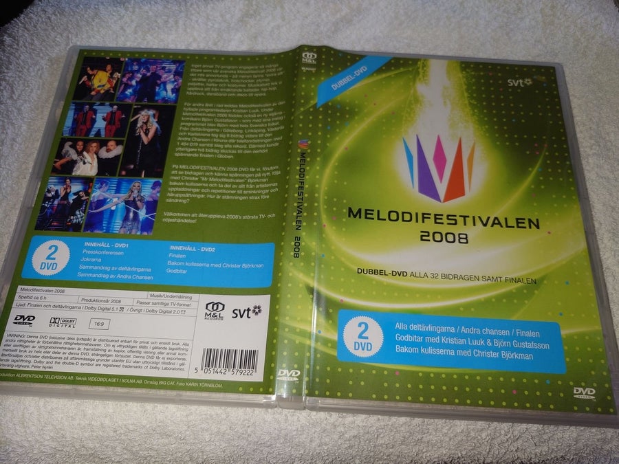Melodifestivalen 2008 (2-disc, DVD), alla 32 bi.. | Köp på Tradera ...