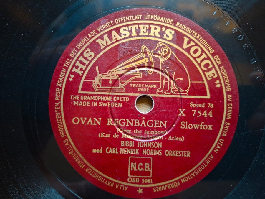 Bibi Johnson. 1 st. 78 varvs Stenkaka. HMV 7544. | Köp på Tradera ...